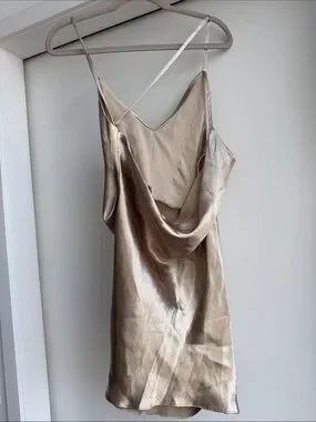 ASOS | Dresses | Asos Gold Satin Cowl Mini Dress | Poshmark